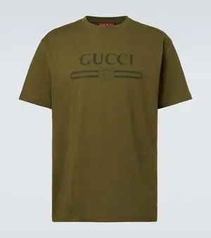 Gucci Logo Cotton Jersey T-shirt Green