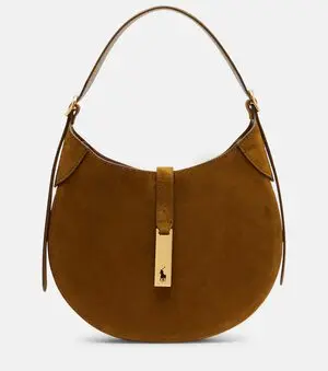 Polo Ralph Lauren Polo Id Small Suede Shoulder Bag - Brown