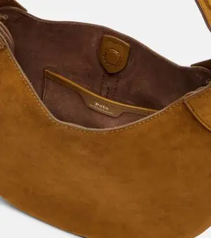 Polo Ralph Lauren Polo Id Small Suede Shoulder Bag - Brown