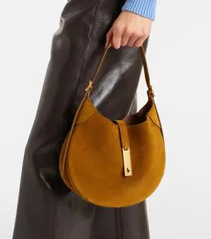 Polo Ralph Lauren Polo Id Small Suede Shoulder Bag - Brown
