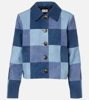 Rixo Patchwork Suede Jacket - Blue