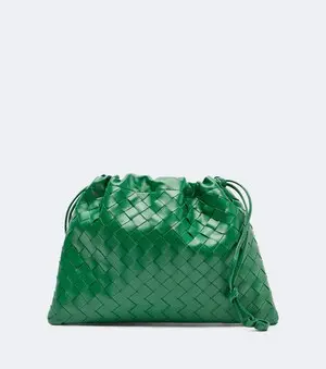 Bottega Veneta Intrecciato Medium Leather Pouch - Green