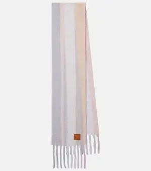 Loewe Striped Alpaca And Wool-blend Scarf - Multicoloured