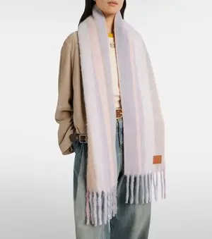 Loewe Striped Alpaca And Wool-blend Scarf - Multicoloured