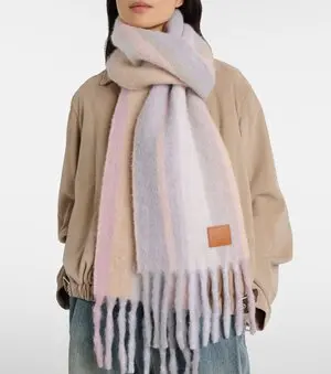 Loewe Striped Alpaca And Wool-blend Scarf - Multicoloured