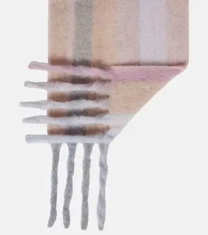 Loewe Striped Alpaca And Wool-blend Scarf - Multicoloured