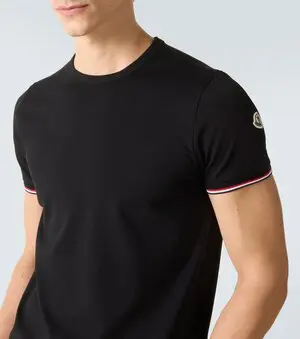 Moncler Tricolor Cotton-blend Jersey T-shirt