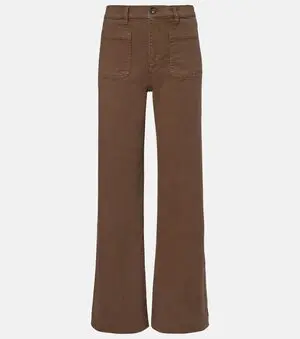 FRAME Refined Wide-leg Jeans - Green