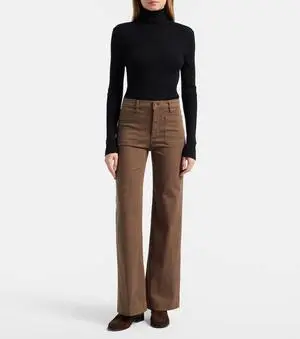 FRAME Refined Wide-leg Jeans - Green