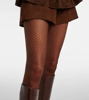 Wolford Control Polka-dot Sheer Tights - Brown