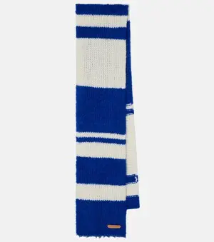 JW Anderson Striped Alpaca-blend Scarf - White