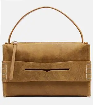 JW Anderson Loafer Small Suede Shoulder Bag - Beige