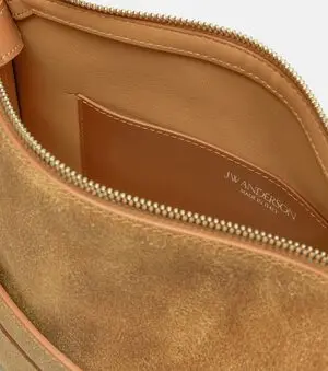 JW Anderson Loafer Small Suede Shoulder Bag - Beige