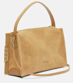 JW Anderson Loafer Small Suede Shoulder Bag - Beige