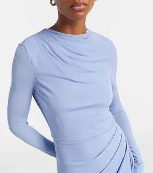 Erdem Draped Jersey Midi Dress - Purple