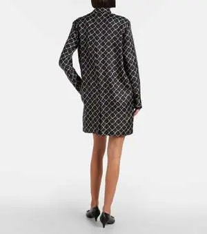 Gucci Printed Tie-neck Silk Minidress