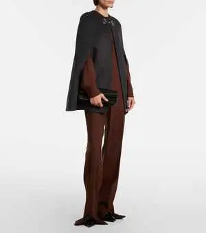 Gucci Caban Horsebit Wool Cape - Grey