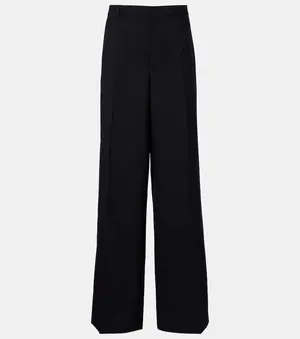 Gucci High-rise Wool Straight Pants - Black