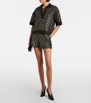 Gucci Gg Embellished High-rise Shorts - Black