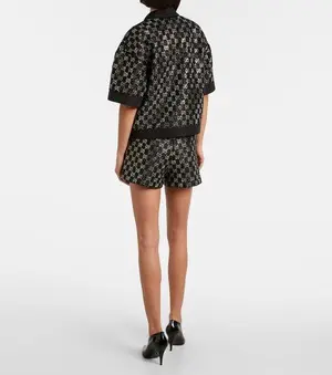 Gucci Gg Embellished High-rise Shorts - Black