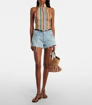 Missoni Striped Halterneck Cotton And Silk Top - Multicoloured