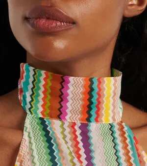 Missoni Striped Halterneck Cotton And Silk Top - Multicoloured
