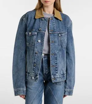 JW Anderson Corduroy-trimmed Denim Jacket - Blue