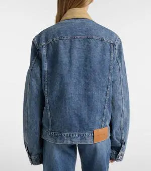 JW Anderson Corduroy-trimmed Denim Jacket - Blue
