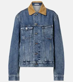JW Anderson Corduroy-trimmed Denim Jacket - Blue