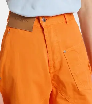JW Anderson Embroidered High-rise Straight Jeans - Orange