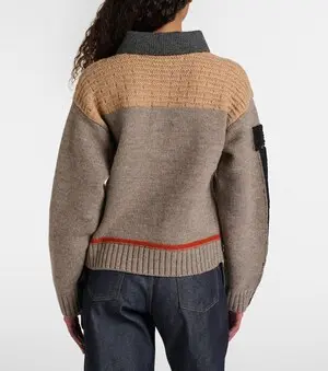 JW Anderson Wool Intarsia Jacquard Polo Sweater