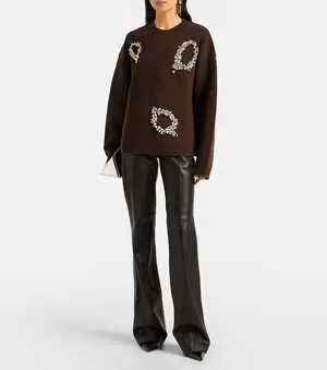 JACQUES WEI Embroidered Merino Wool Sweater