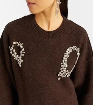 JACQUES WEI Embroidered Merino Wool Sweater