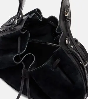 Isabel Marant Étoile Bolton Medium Suede Shoulder Bag - Black