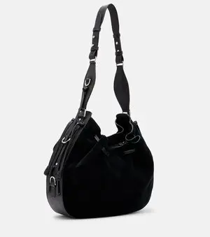 Isabel Marant Étoile Bolton Medium Suede Shoulder Bag - Black