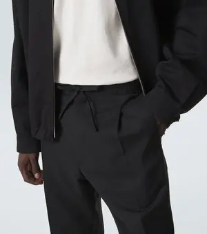 LARDINI Virgin Wool Tapered Pants - Blue
