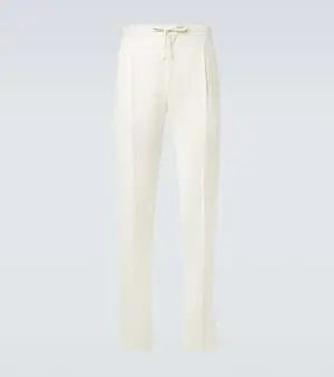 LARDINI Virgin Wool Tapered Trousers - White