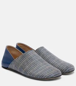 JW Anderson Leather-trimmed Slip-on Shoes - Blue