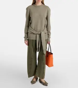 JW Anderson Ruffled Suede Ballerina Flats - Grey