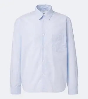 LARDINI Striped Cotton Poplin Shirt - Blue