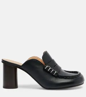 JW Anderson 75 Leather Mules - Black