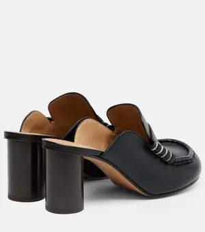 JW Anderson Leather Heeled Mules - Black