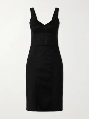 Dolce & Gabbana Lace-paneled Jersey Midi Dress - Black