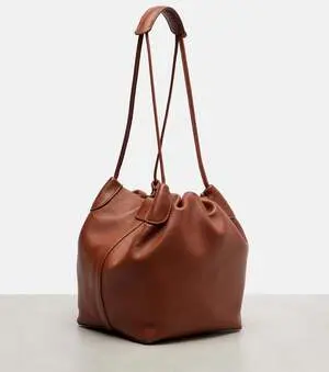 Loro Piana Bale Softy Small Leather Bucket Bag - Brown