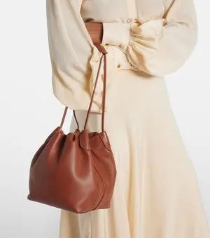 Loro Piana Bale Softy Small Leather Bucket Bag - Brown