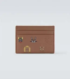 Loewe X Louis Wain Printed Leather Cardholder - Brown