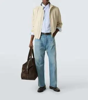 LARDINI Striped Cotton Poplin Shirt - Blue