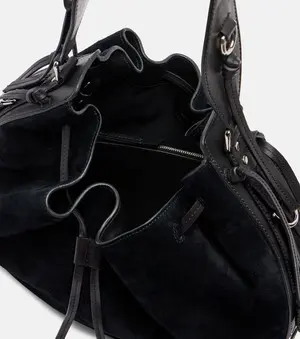Isabel Marant Étoile Bolton Medium Suede Shoulder Bag - Black