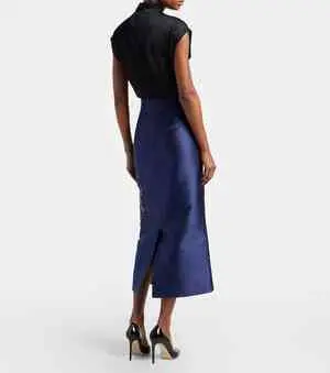 Erdem Sequined Twill Pencil Skirt