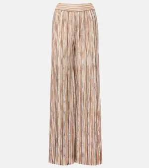 Missoni Sequined Striped Wide-leg Pants - Brown